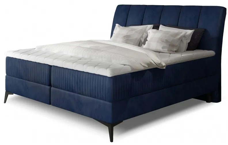 Hector Čalouněná kontinentální postel Aderito boxspring 180x200 cm modrá