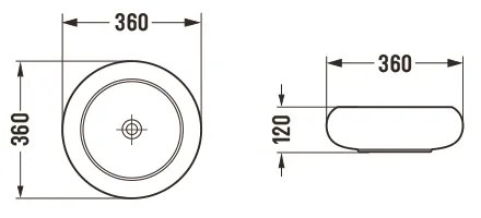 Mexen Lola umyvadlo na desku 36 x 36 x 12 cm, bílá, 22213600