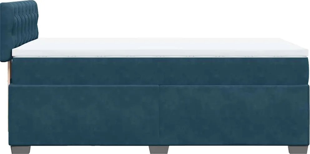 Box spring postel s matrací modrá 80 x 200 cm samet 3288472