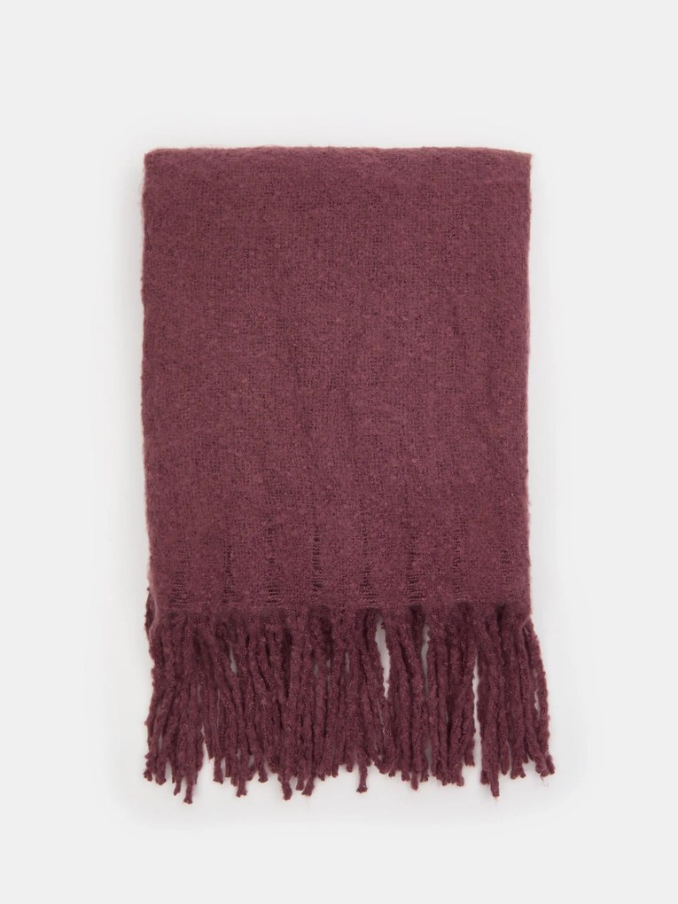 Sinsay - Deka s třásněmi - burgundy