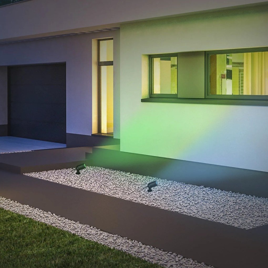 BRILO 3674-015 LED zahradní bodové svítidlo, 12 cm, 4,4 W, 380 lm, černá - BRILO
