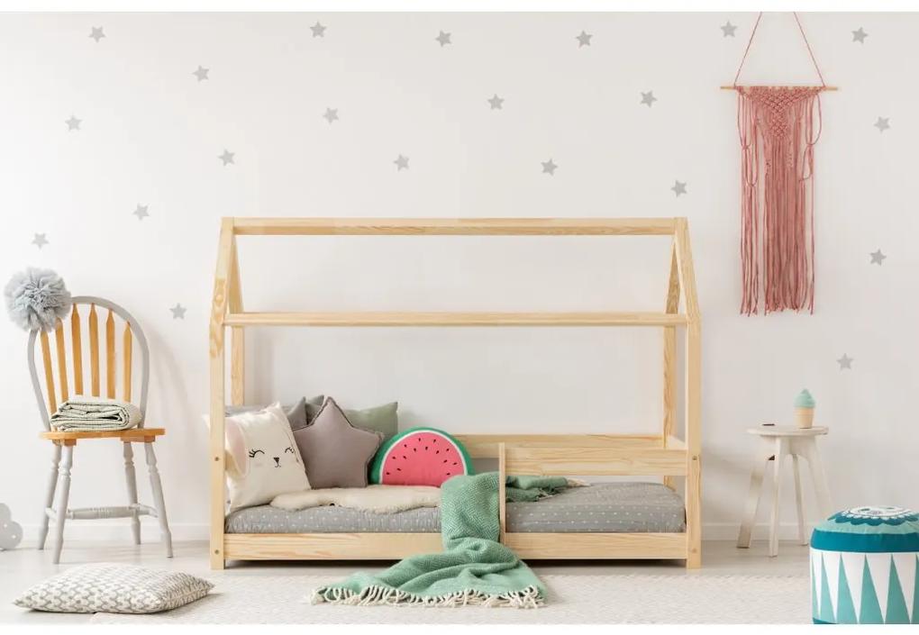 Adeko Dětská postel domeček se zábranou Mila MB Velikost postele: 140x200 cm Barva: dekor přírodní dřevo přírodní