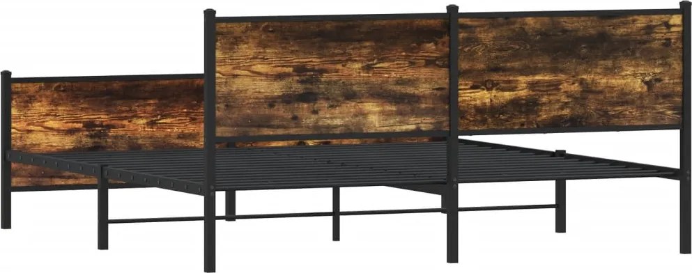 Kovový rám postele bez matrace kouřový dub 180 x 200 cm 3301355