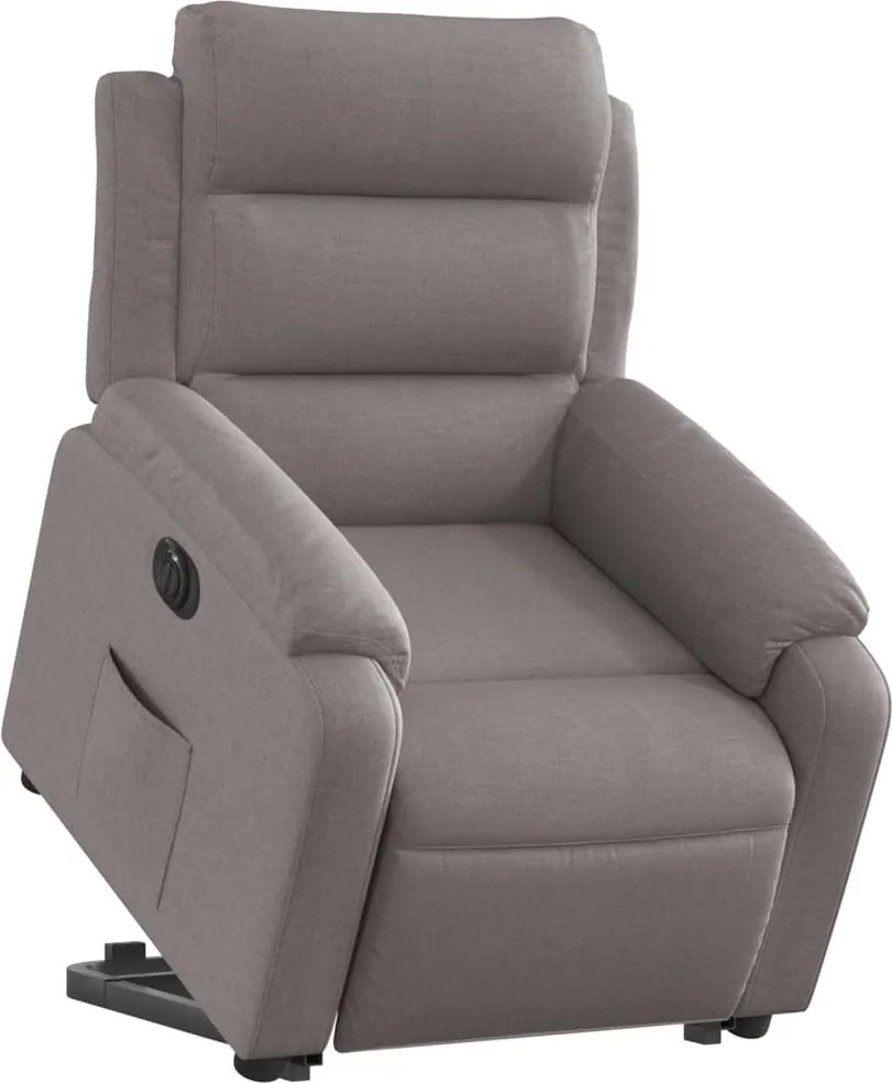 Elektrické zvedací polohovací křeslo taupe textil 3205012