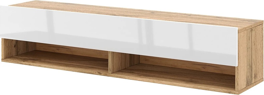 Závěsný TV stolek Derby 140 cm dub Wotan/bílý