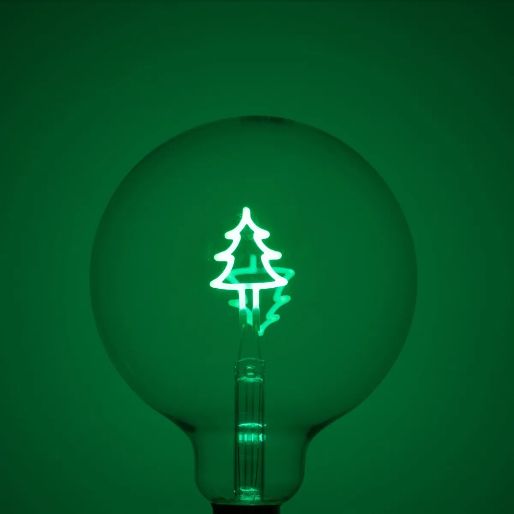 Vánoční LED žárovka E27 s vánočním stromkem G125 čirá 1,8W 100 lm