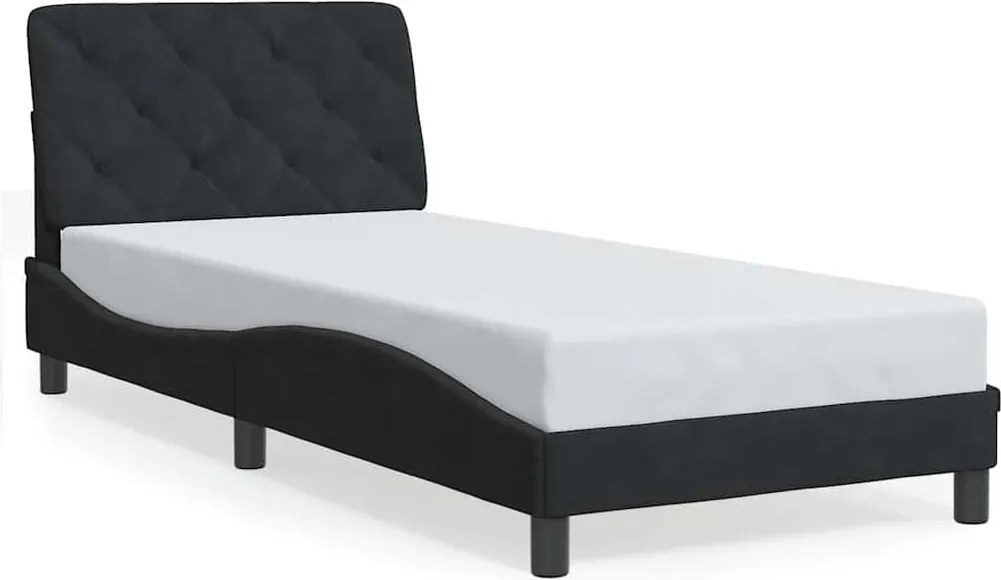Rám postele bez matrace černý 80x200 cm samet 3207889