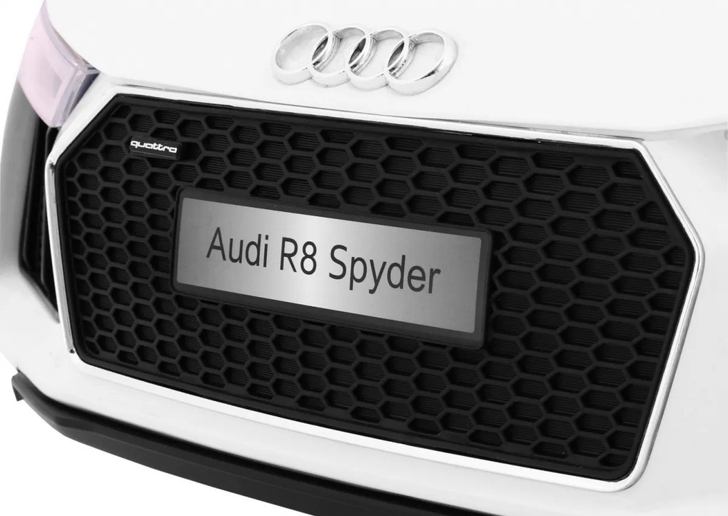 Ramiz Elektrické autíčko Audi R8 Spyder pro děti bílé + dálkové ovládání