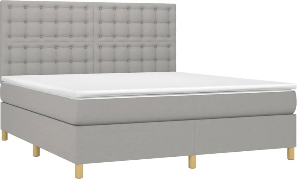 Box spring postel s matrací světle šedá 160 x 200 cm textil 3142665