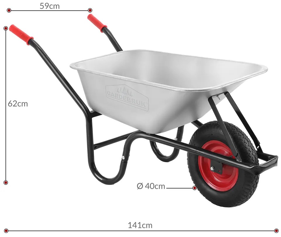 Zahradní/stavební kolečko 100 l, nosnost 250 kg 108751