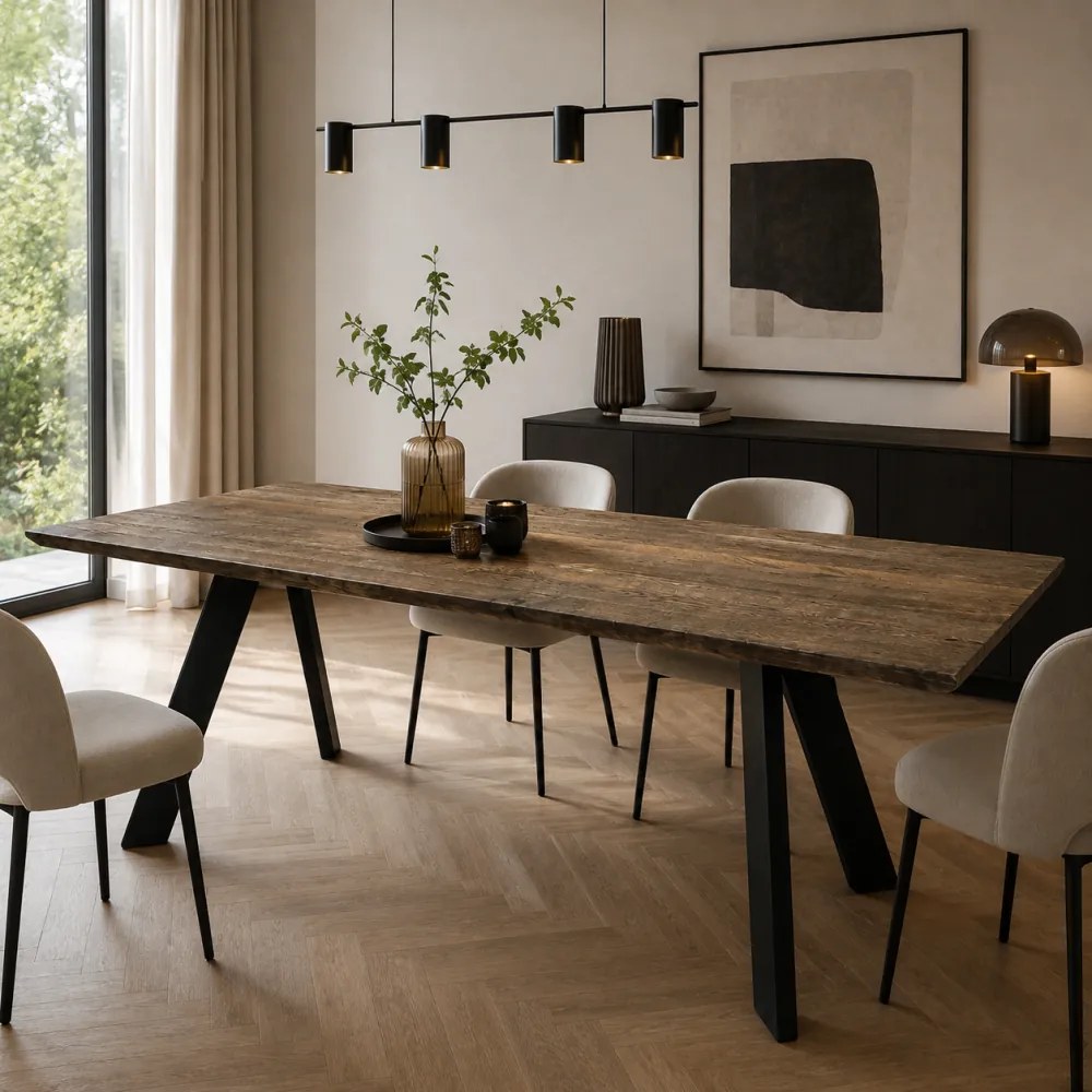 Vystavený jídelní stůl WALLIS 220 × 100 cm – Swiss dub