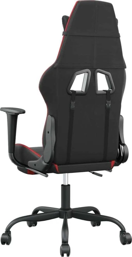 vidaXL Masážní herní židle s podnožkou umělá kůže [345412] Barva: Černo-červený