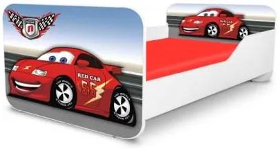 Dětská postel - Červené auto na cestě - kwadra - 160 x 80 cm