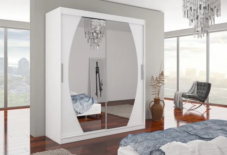 ADRK Furniture Posuvná skříň s zrcadlem BALTIMORE 180 ADRK-SW-BAL-W-180