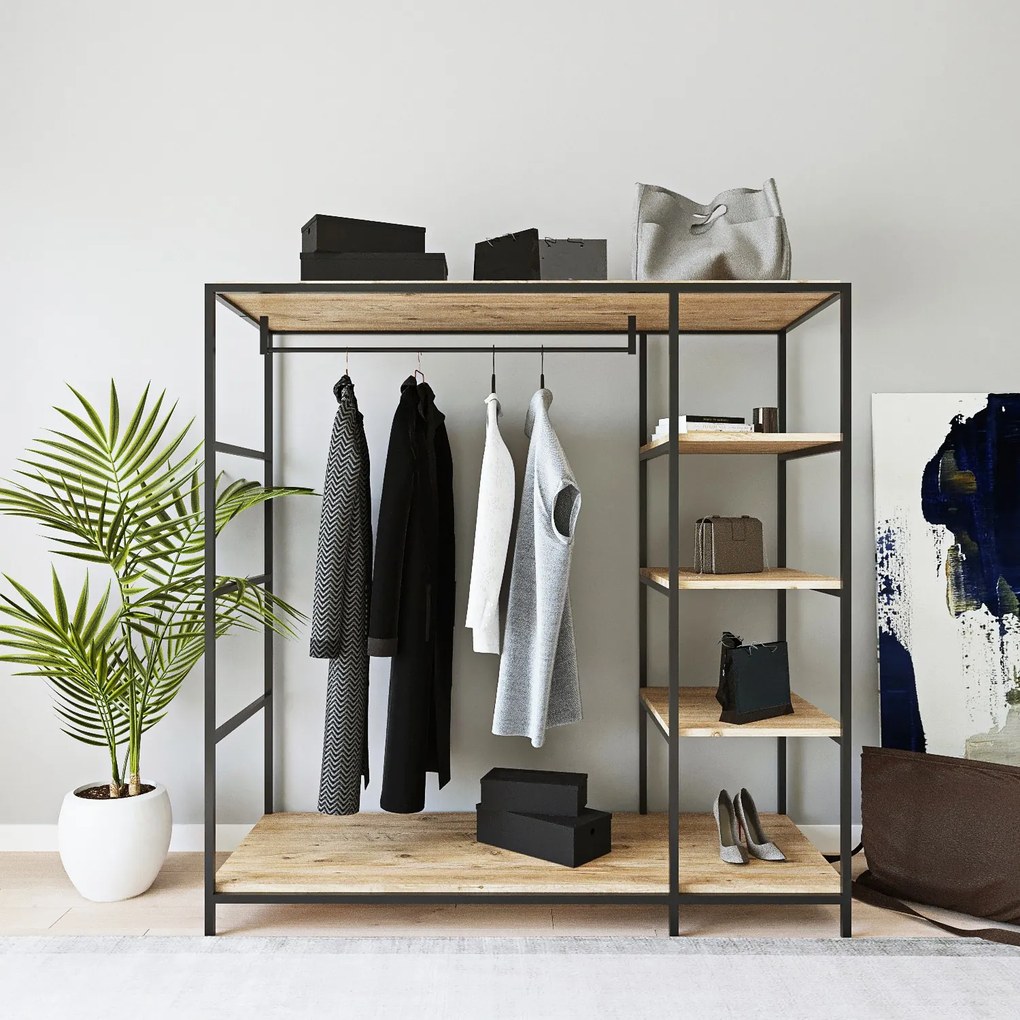 Kalune design Otevřená šatní skříň AMBERG 180x180 cm