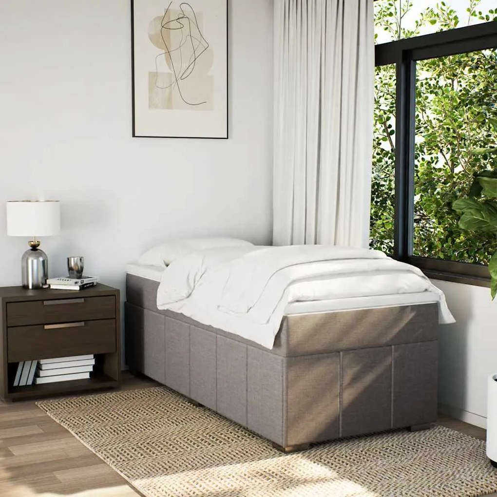 Box spring postel s matrací taupe 100 x 200 cm textil 3285453