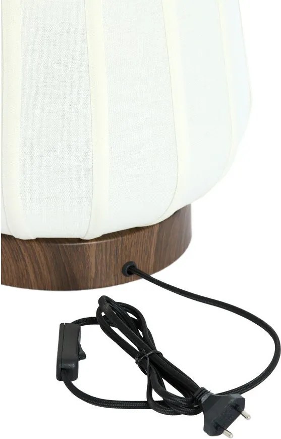 Bílá kovová stolní lampa s textilním stínidlem (výška 29 cm) Bibia – Light & Living