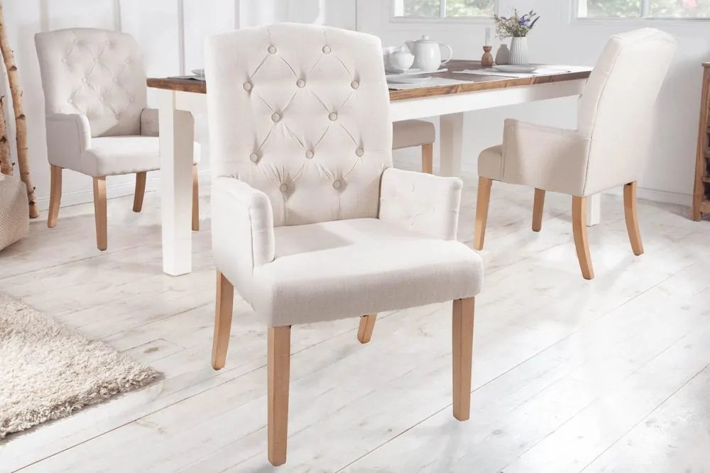 Designová židle s područkami Queen béžová
