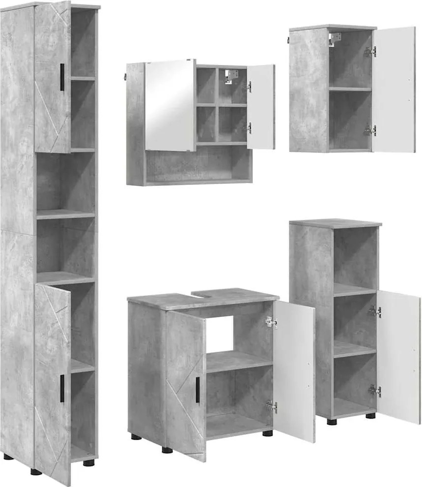 Sada koupelnového nábytku 5 ks Betonově šedá 61 x 35 x 64 cm 3392986