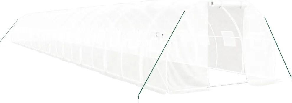 Skleník s ocelovým rámem bílý 60 m² 20 x 3 x 2 m 3188058