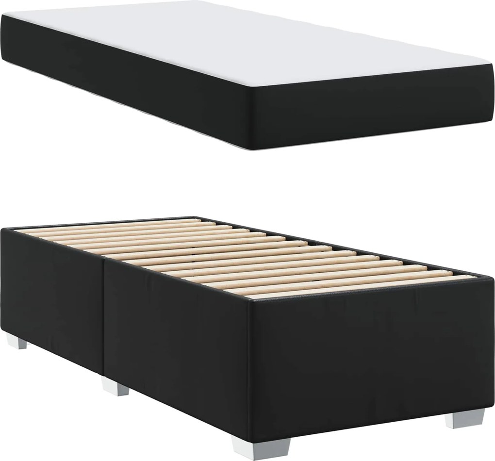 Rám postele Černá 100 x 200 cm PVC 3399226
