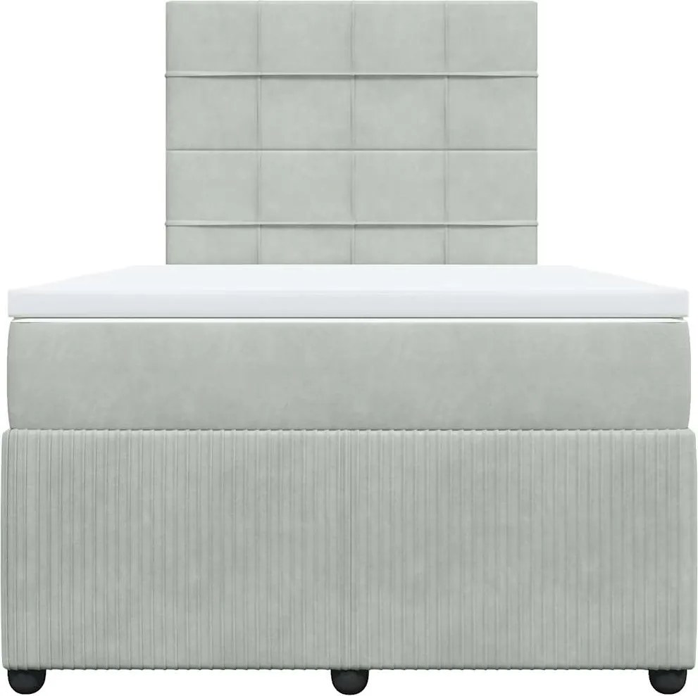 Box spring postel s matrací světle šedá 120 x 200 cm samet 3294610