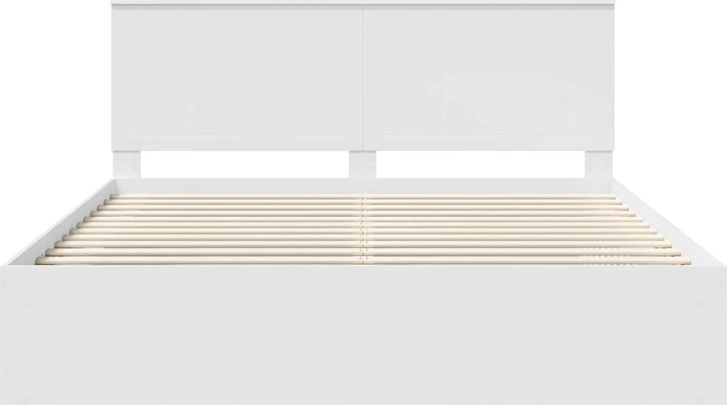 Rám postele s čelo Bílá 180 x 200 cm Masivní borové dřevo 3410974