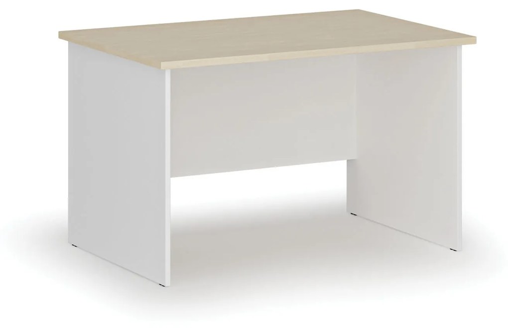 Kancelářský psací stůl rovný PRIMO WHITE, 1200 x 800 mm, bílá/dub přírodní