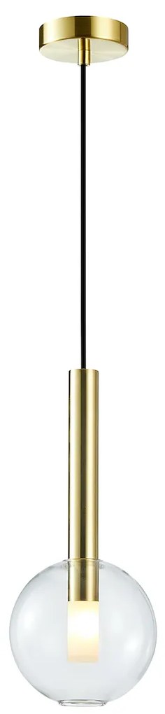 Závěsné svítidlo Niko, 1x transparentní skleněné stínítko, (fi 15cm), g