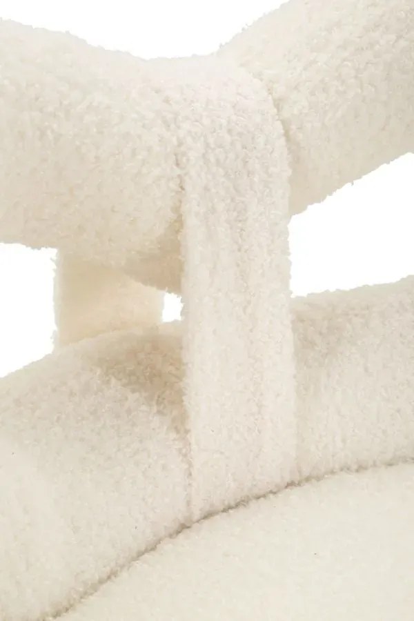 Designová jídelní židle Ilary Mini bouclé bílá