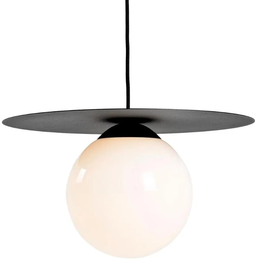 OnaDnes -20% Nordic Design Černobílé skleněné závěsné světlo Lyon M