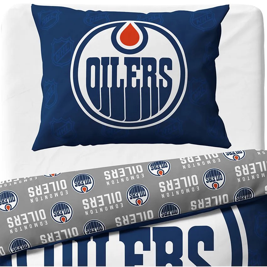 Hokejové povlečení NHL Edmonton Oilers Shields Velikost: 135x200 + 80x80 cm