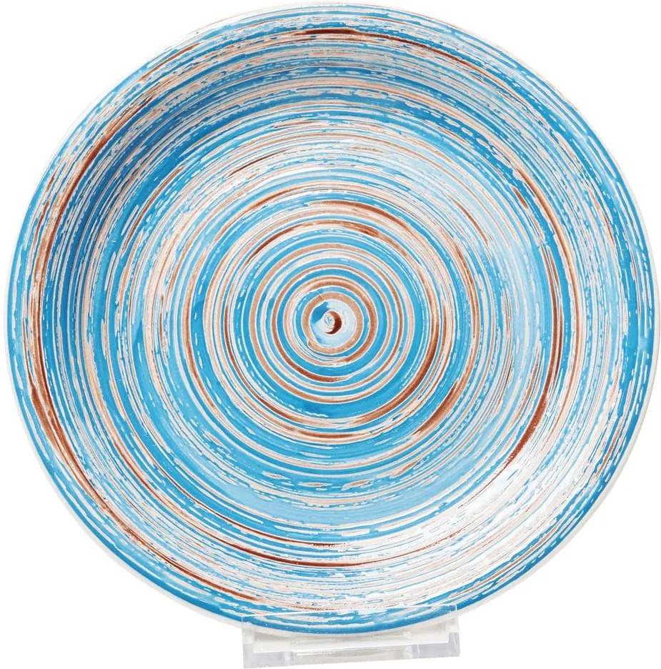 Modrý kameninový talíř Kare Design Swirl, ⌀ 27 cm