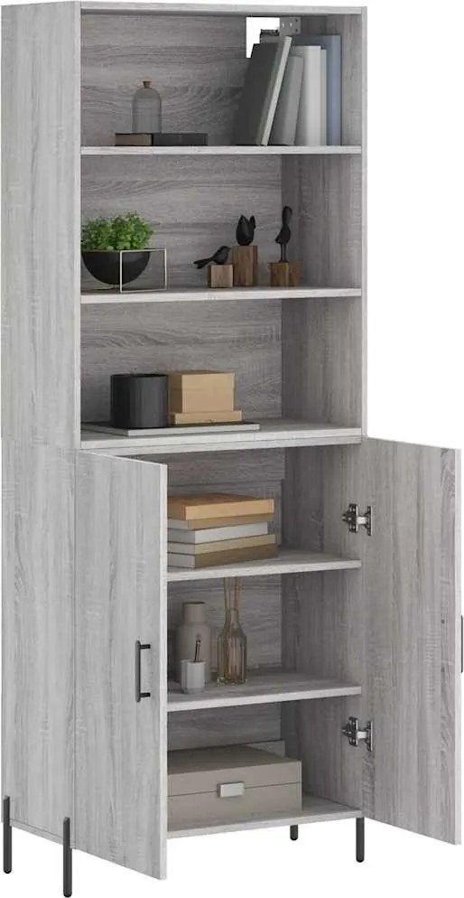 Skříň highboard šedá sonoma 69,5 x 34 x 180 cm kompozitní dřevo 3189267