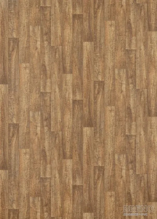 Breno PVC AMBIENT Stock Oak 39M – tmavé dřevo, šíře 300 cm