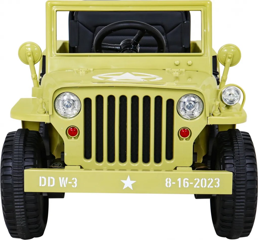 Ramiz Retro vojenské auto pro děti béžové + pohon 4x4