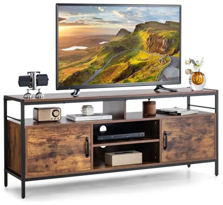 Costway TV stolek na nožičkách rustikální, 61 x 40 x 147 cm HV10325CF