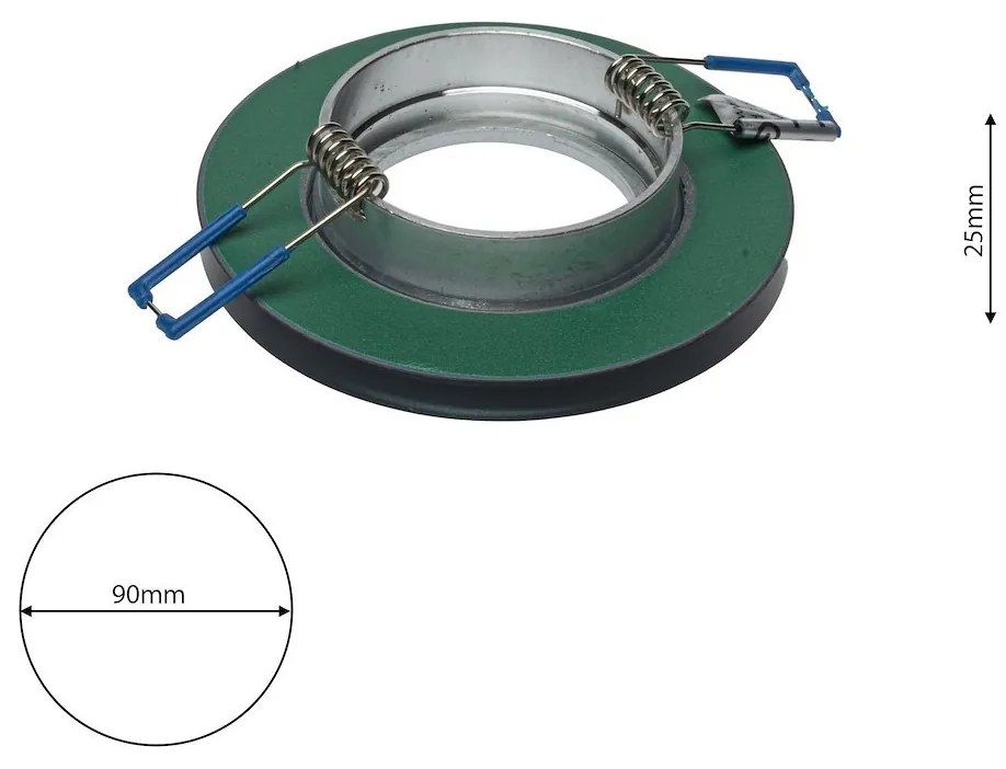 Podhledové svítidlo Glass Round, 1x skleněné/stříbrné kovové stínítko, s