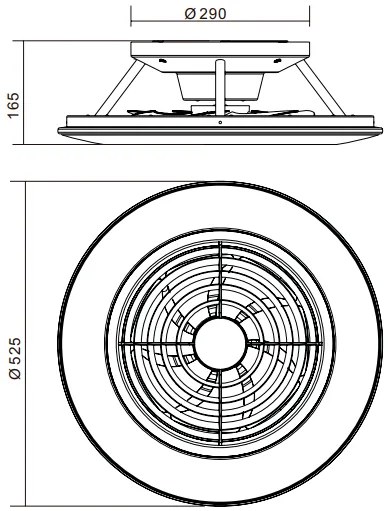Mantra Alisio Mini, stropní svítidlo s ventilátorem a dálkovým ovladačem, LED 70W 2700K-5000K, černá, průměr 52,5cm