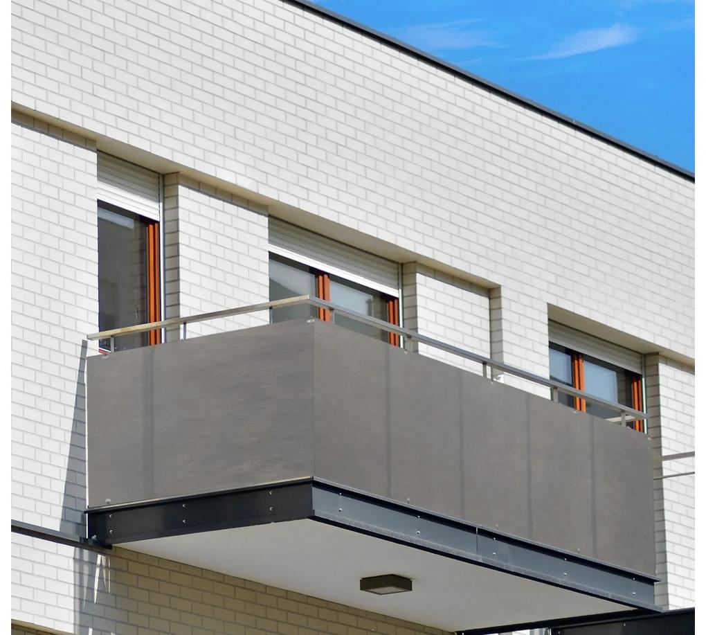 Balkonová zástěna OSLO šedá, výška 100 cm, šířka různé rozměry MyBestHome Rozměr: 100x700 cm rozteč 50 cm