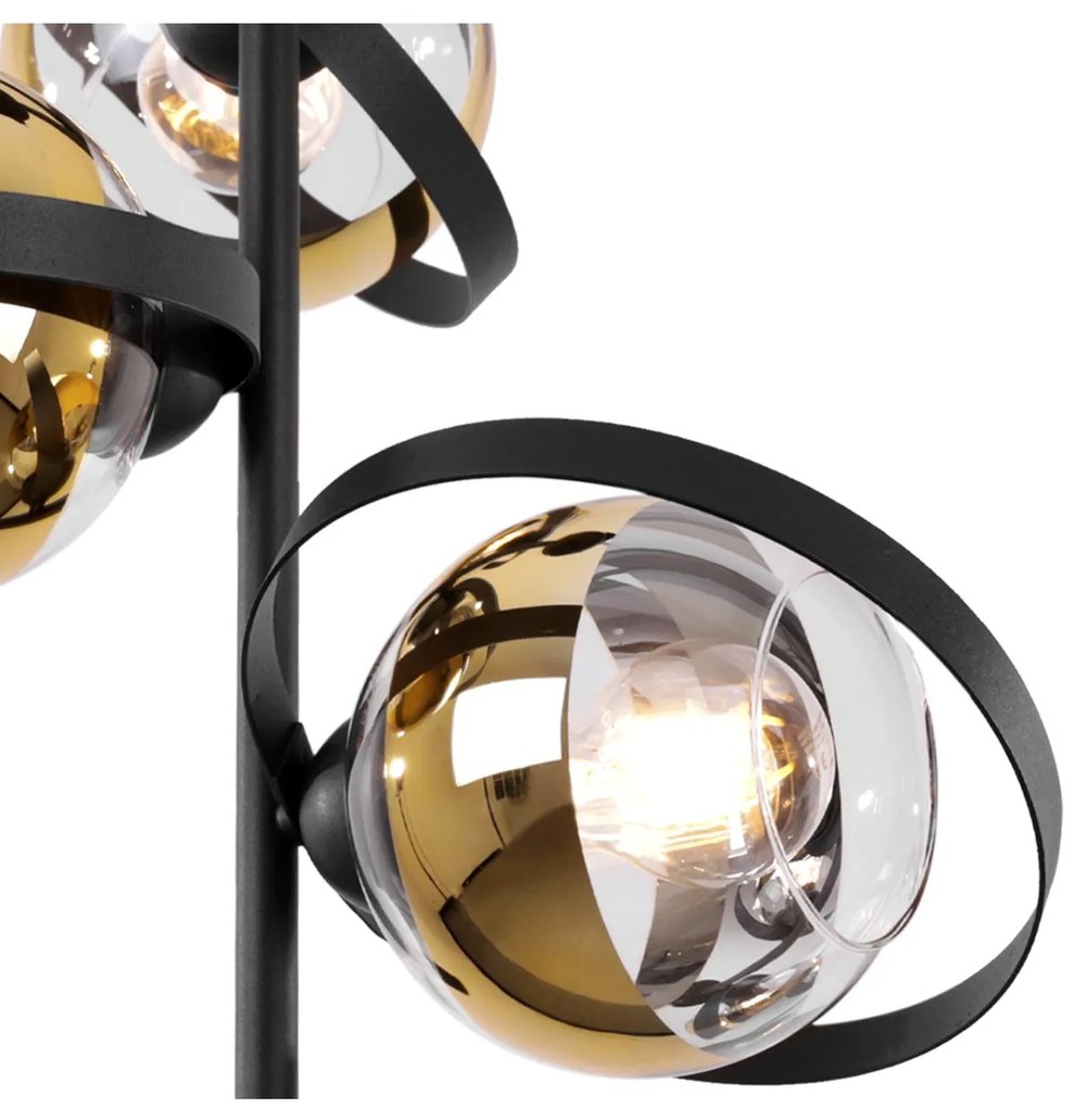 Stropní svítidlo Asturia Ring, 3x zlaté/transparentní skleněné stínítko, B