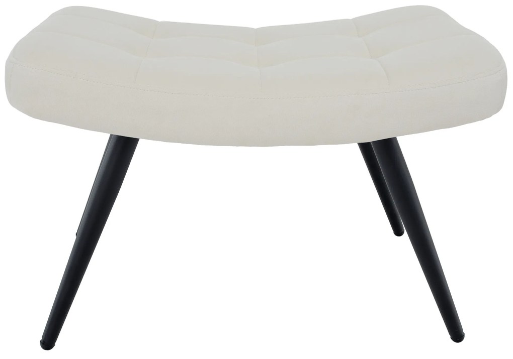 Relaxační křeslo ušák s podnožkou LUMEN - bílá Velvet látka