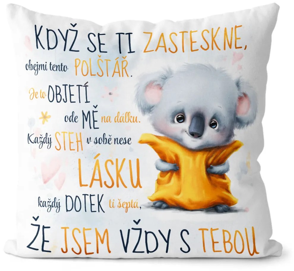 Polštář Obejmi – Koala (Velikost: 40 x 40 cm)