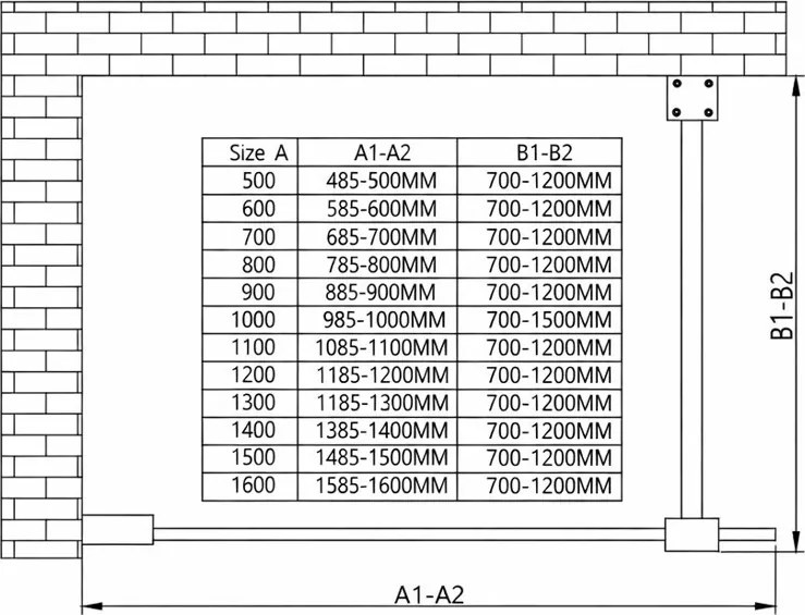 Erga Paris, sprchová zástěna Walk-In 100x200 cm v černém rámu, 8mm čiré sklo, černý profil, ERG-V02-PARIS-100x200-BF