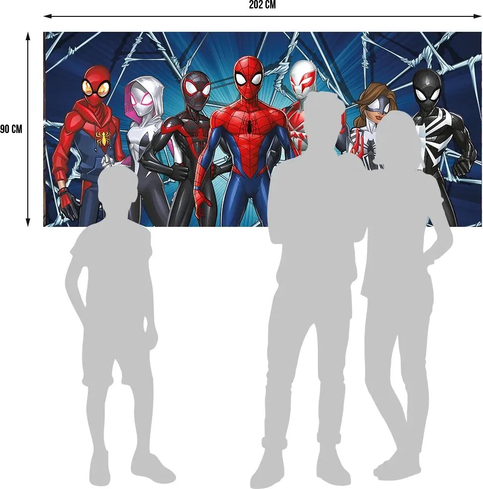 Dětská vliesová fototapeta na zed' Marvel Spider-Man – Celý tým, Disney | 202 x 90 cm | DFTDNH 5500