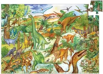 DJECO Puzzle Dinosauři / 100 dílků / 63 × 45 cm