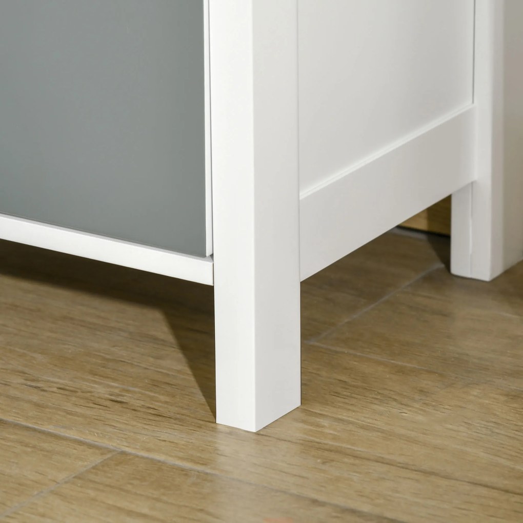 HOMCOM Vícebarevná komoda s 5 zásuvkami - úložný kabinet s kovovými úchytkami z MDF - rozměry 45D x 30Š x 95,4V cm