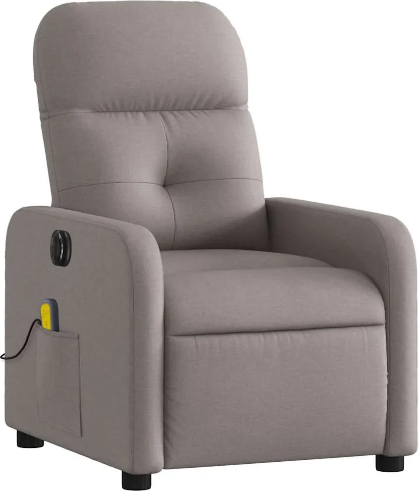 Elektrické masážní polohovací křeslo taupe textil 3206793