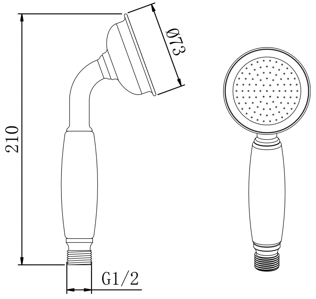 SAPHO EPOCA retro ruční sprcha, 210mm, mosaz/bronz DOC106
