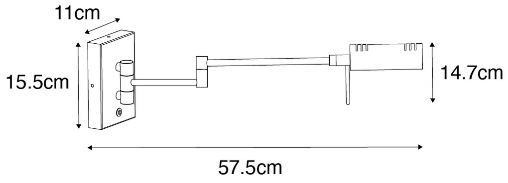 Designová nástěnná lampa ocel včetně LED stmívatelná - Notia